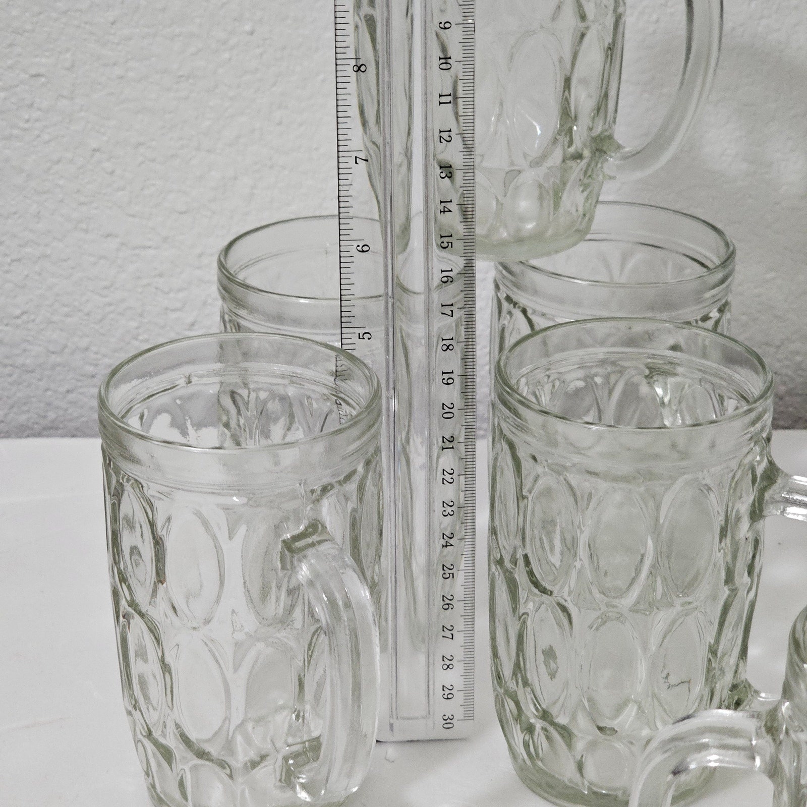 Vintage Dimple Beer Mugs 16 Oz Clear Glasses Lot of 6 - Etsy