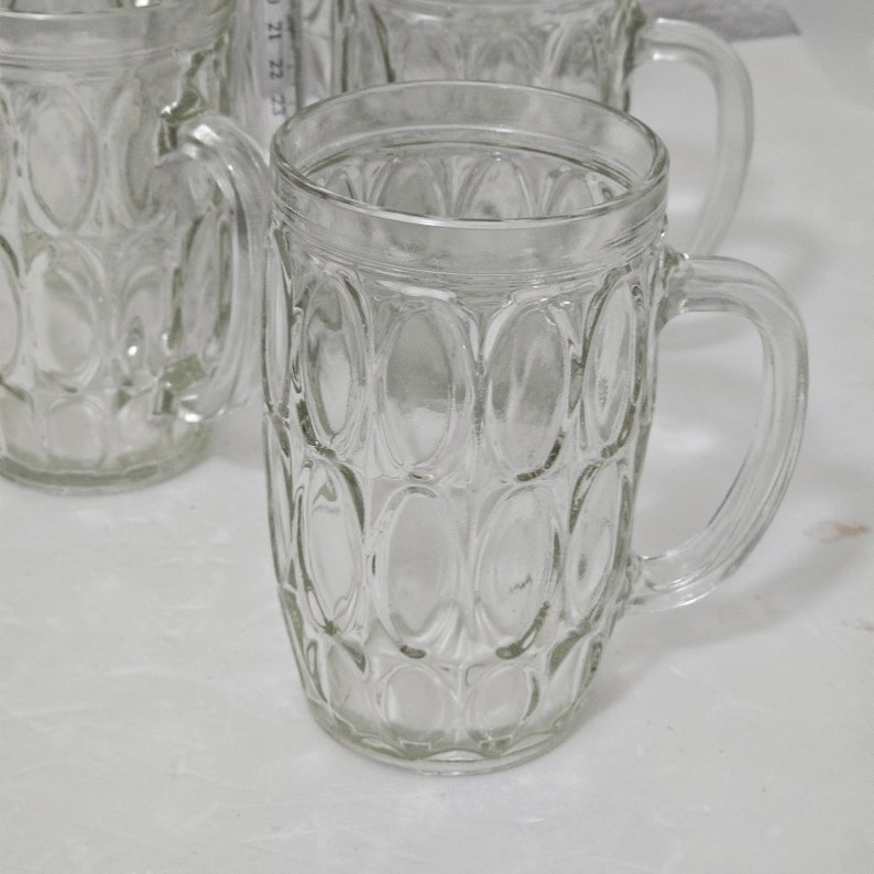 Vintage Dimple Beer Mugs 16 Oz Clear Glasses Lot of 6 - Etsy