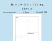 History Note-taking Sheet Template Note Organiser With - Etsy UK