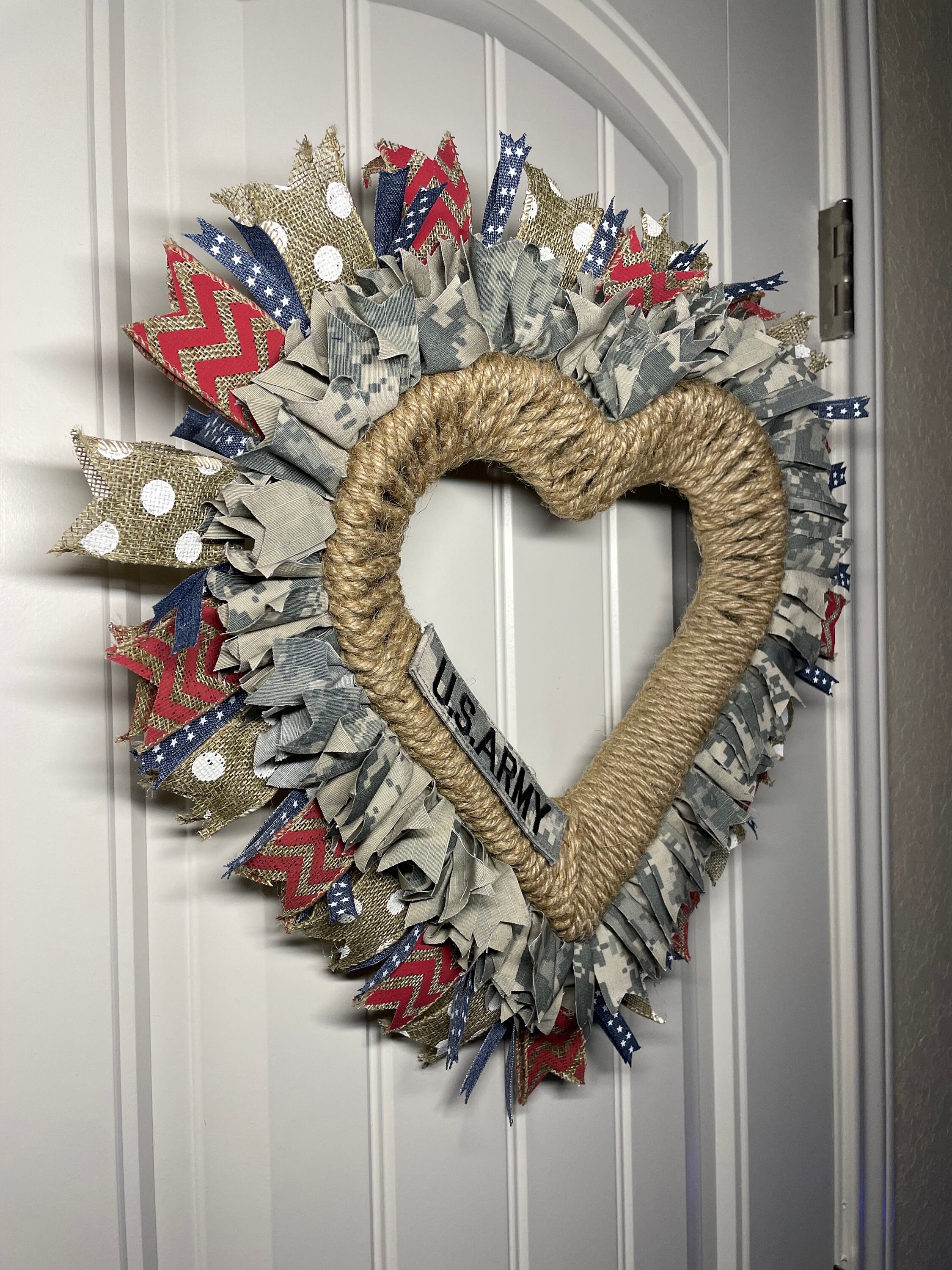 18” US Army ACU Uniform Heart Wreath W/ Service Tape - Etsy