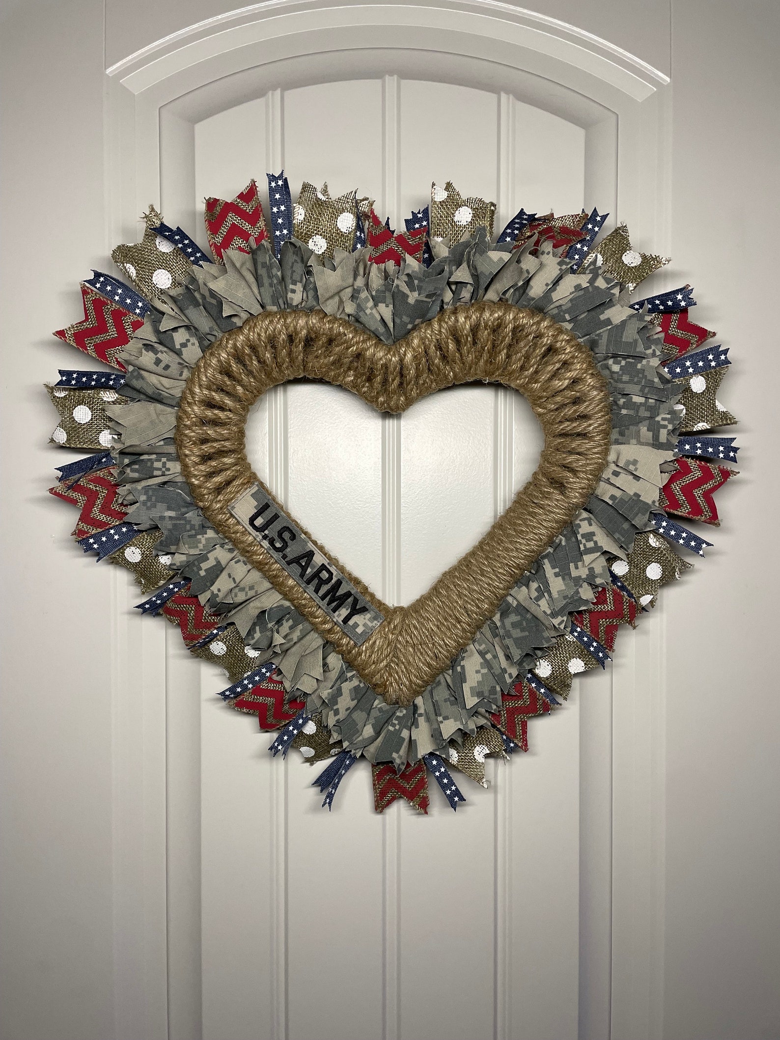 18” US Army ACU Uniform Heart Wreath W/ Service Tape - Etsy