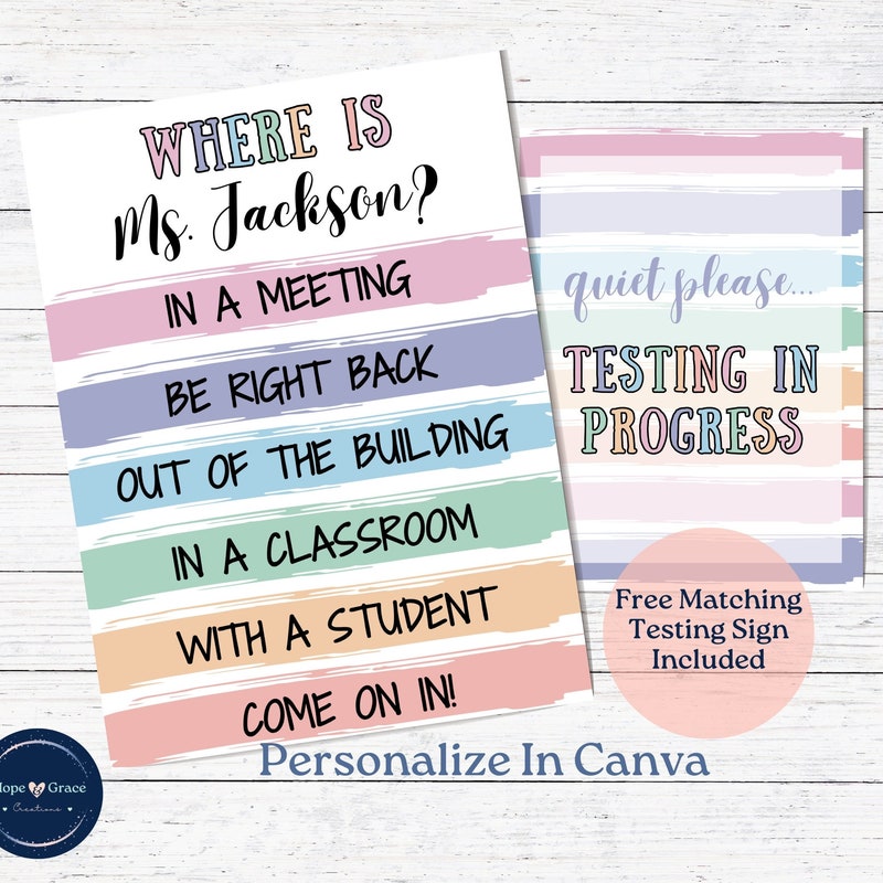 Out of Office Door Sign - Etsy