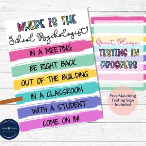 School Psychologist Door Sign, Where is the School Psych Sign, School ...