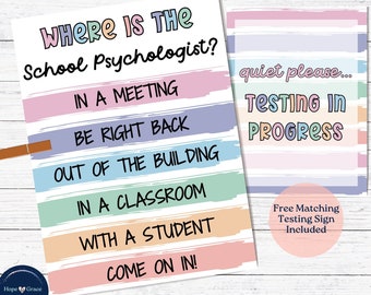 School Psychologist Door Sign, Where is the School Psych Sign, School ...