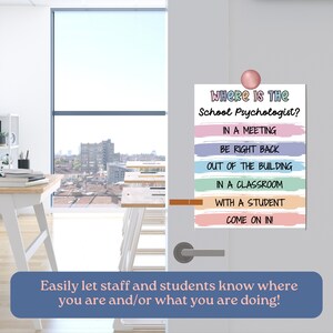 School Psychologist Door Sign, Pastel Where is the School Psych Sign ...