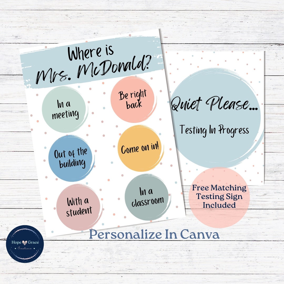 Editable School Counselor Sign, Personalized Teacher Door Sign, Where ...