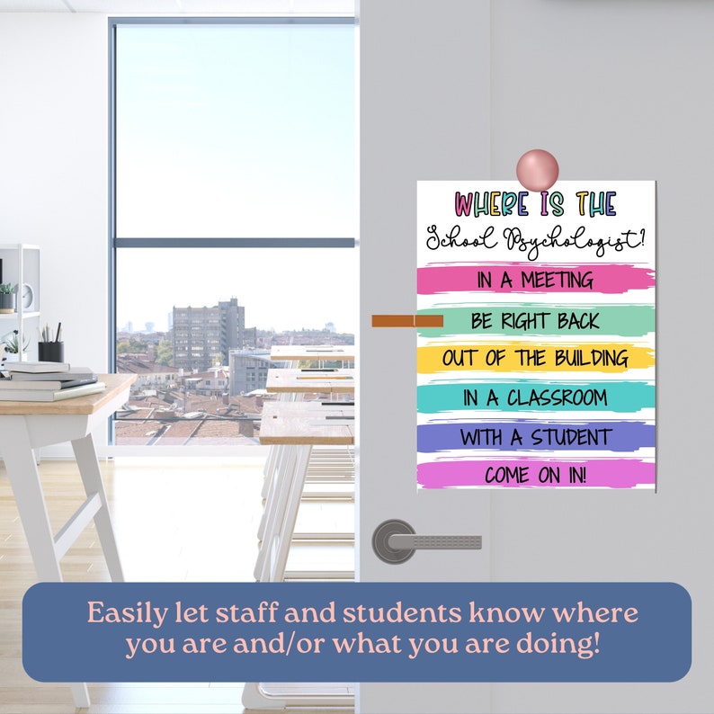 School Psychologist Door Sign, Where is the School Psych Sign, School ...