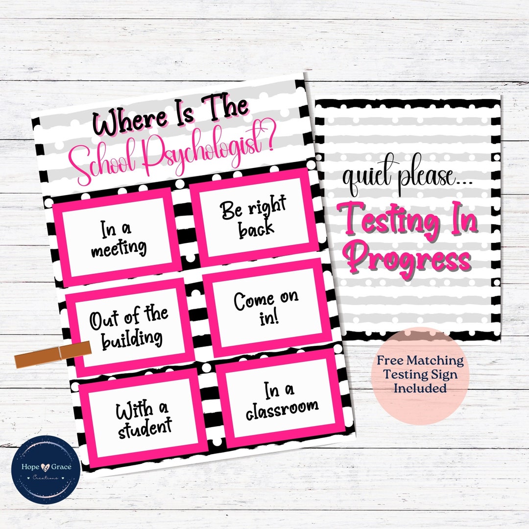 School Psychologist Door Sign, Where is the School Psych Sign, School ...