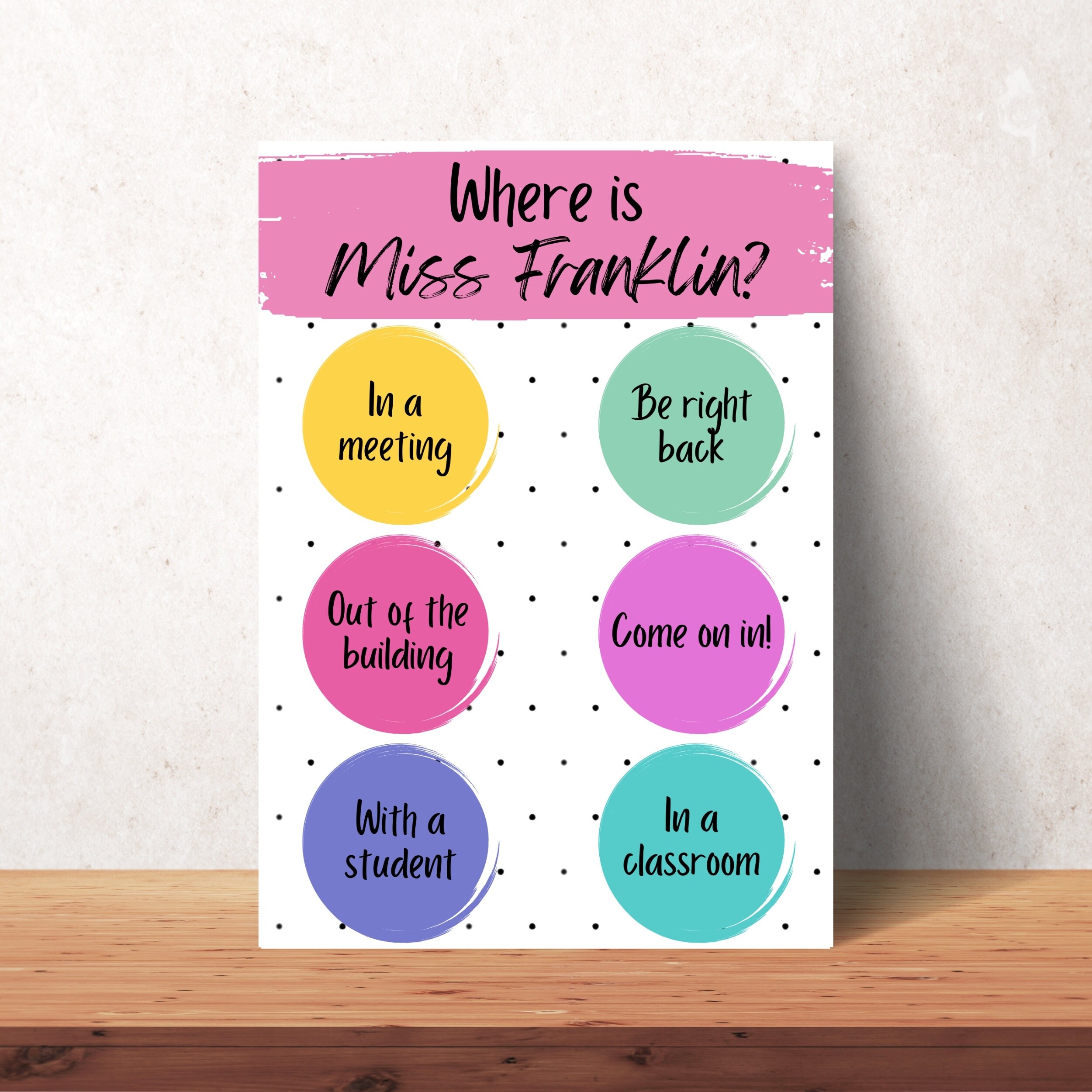 Editable Where is the School Psychologist Sign, Personalized Teacher ...