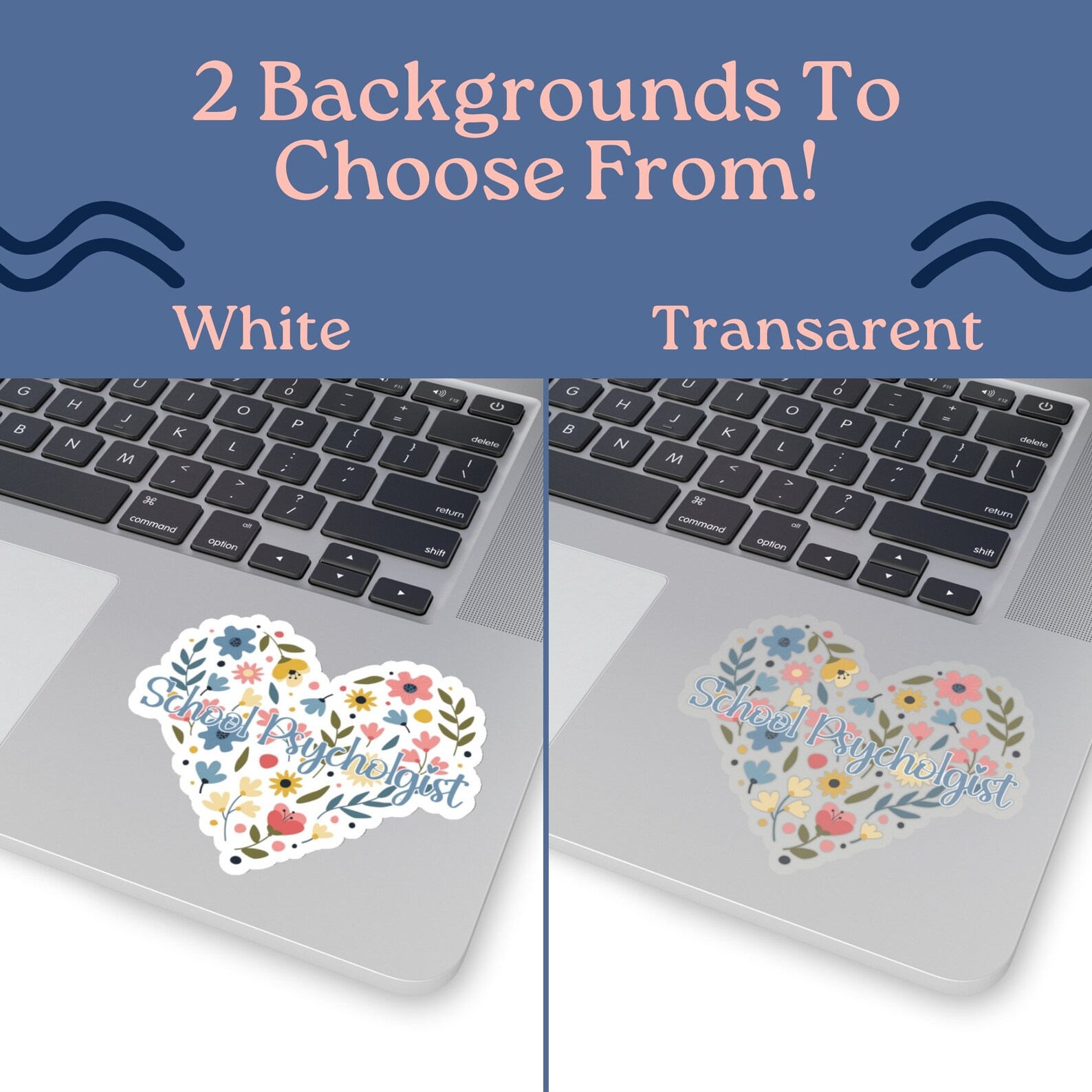 School Psychologist Sticker, Floral Heart School Psych Sticker, Gift ...