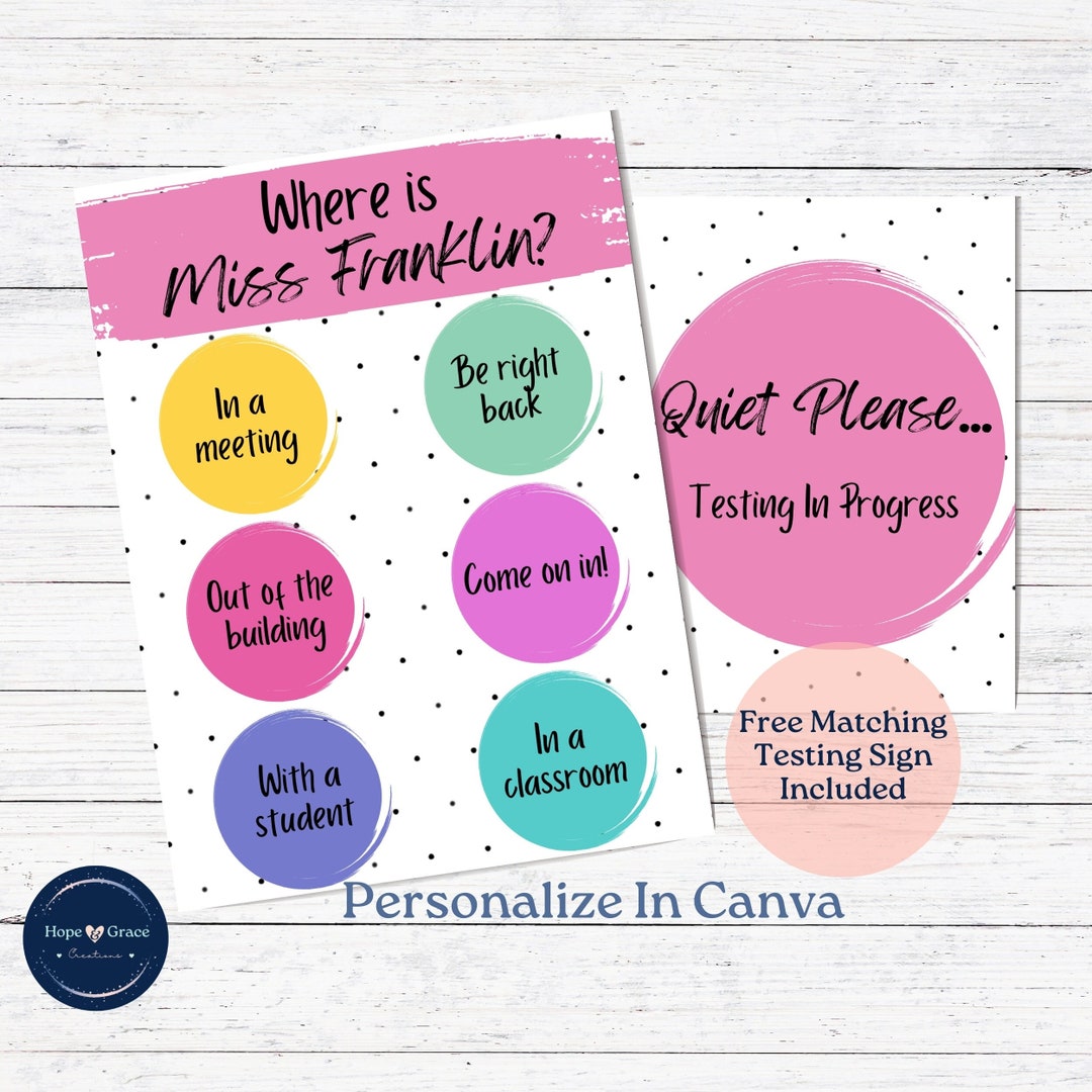 Editable Where is the School Psychologist Sign, Personalized Teacher ...