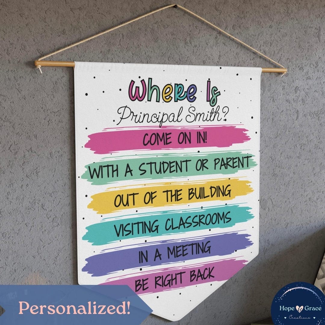 Personalized Where is the Principal Sign, Vice Principal Door Sign ...