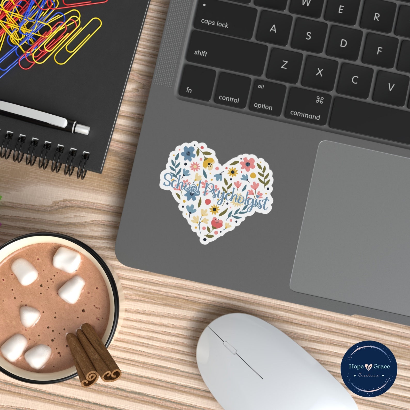 School Psychologist Sticker, Floral Heart School Psych Sticker, Gift ...