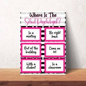 School Psychologist Door Sign, Where is the School Psych Sign, School ...