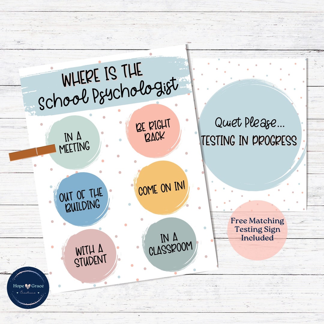 School Psychologist Door Sign, Where is the School Psych Sign, School ...