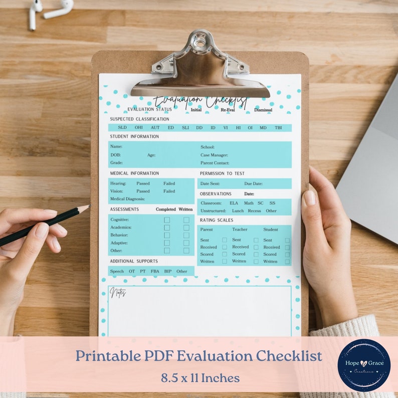 School Psychologist Assessment Checklist, Educational Diagnostician ...