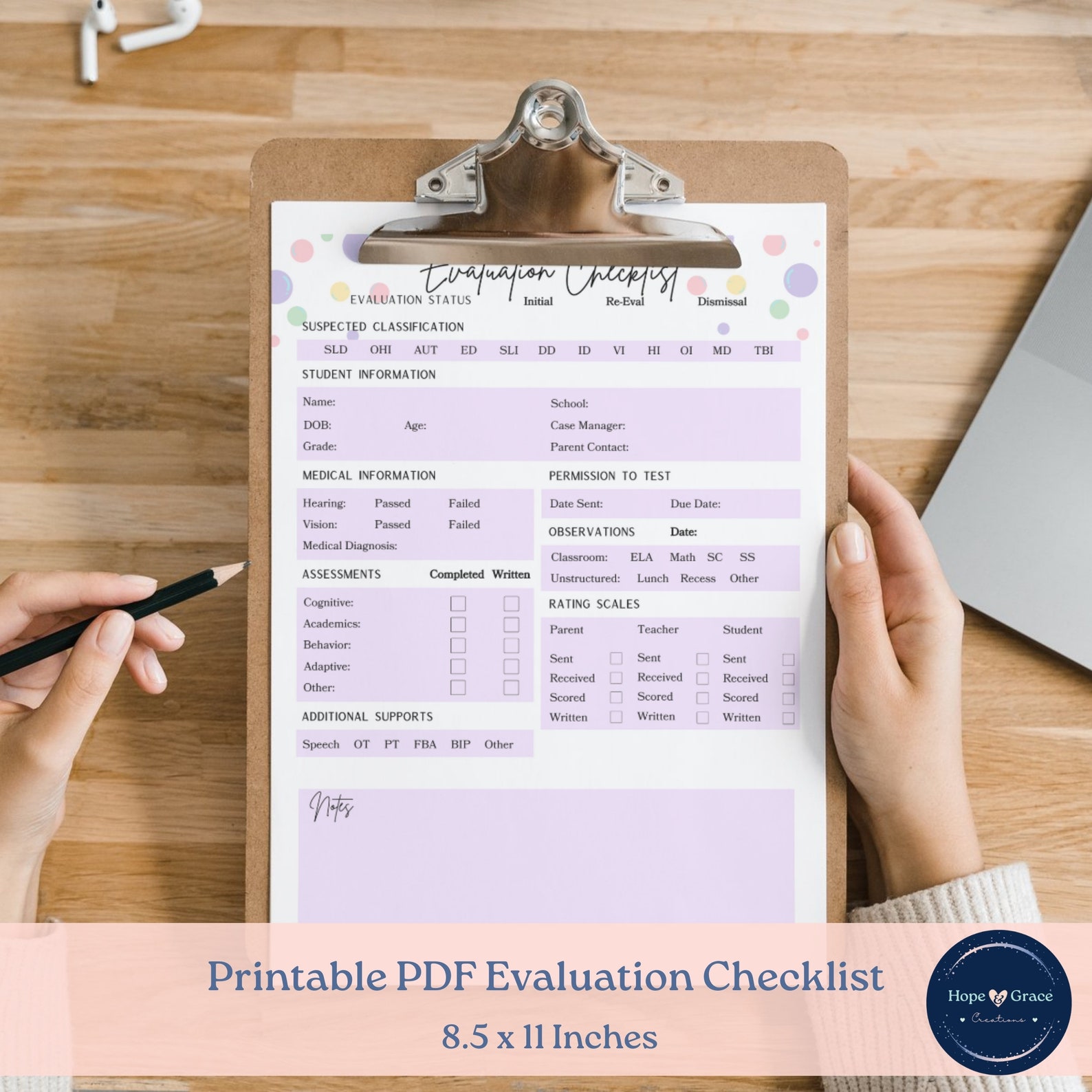School Psychologist Assessment Checklist, Educational Diagnostician ...