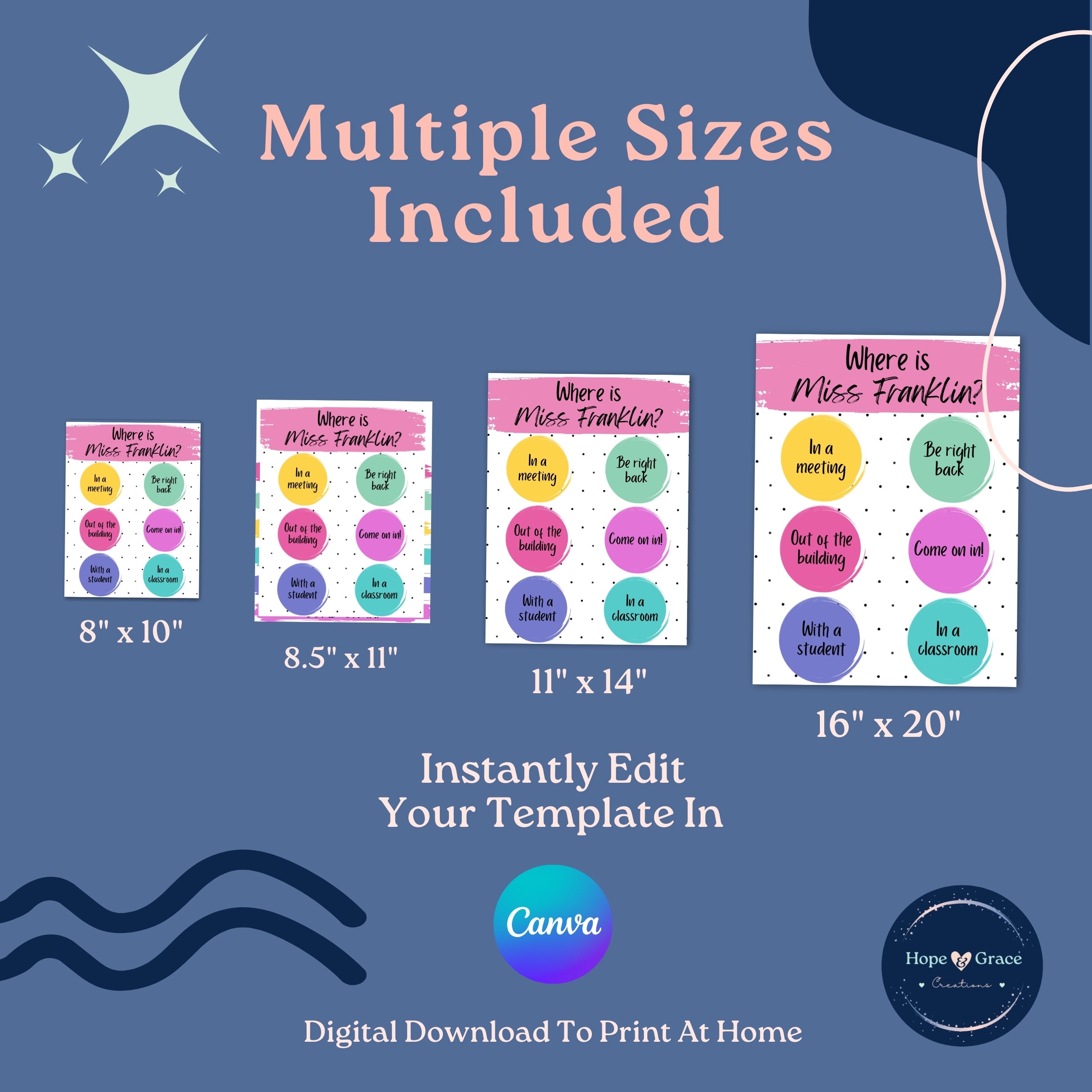 Editable Where is the School Psychologist Sign, Personalized Teacher ...