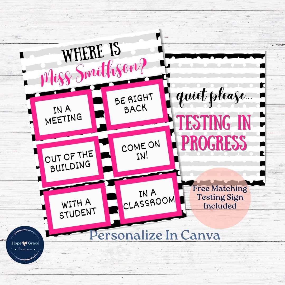 Editable Where is the School Psychologist Sign, Personalized Teacher ...