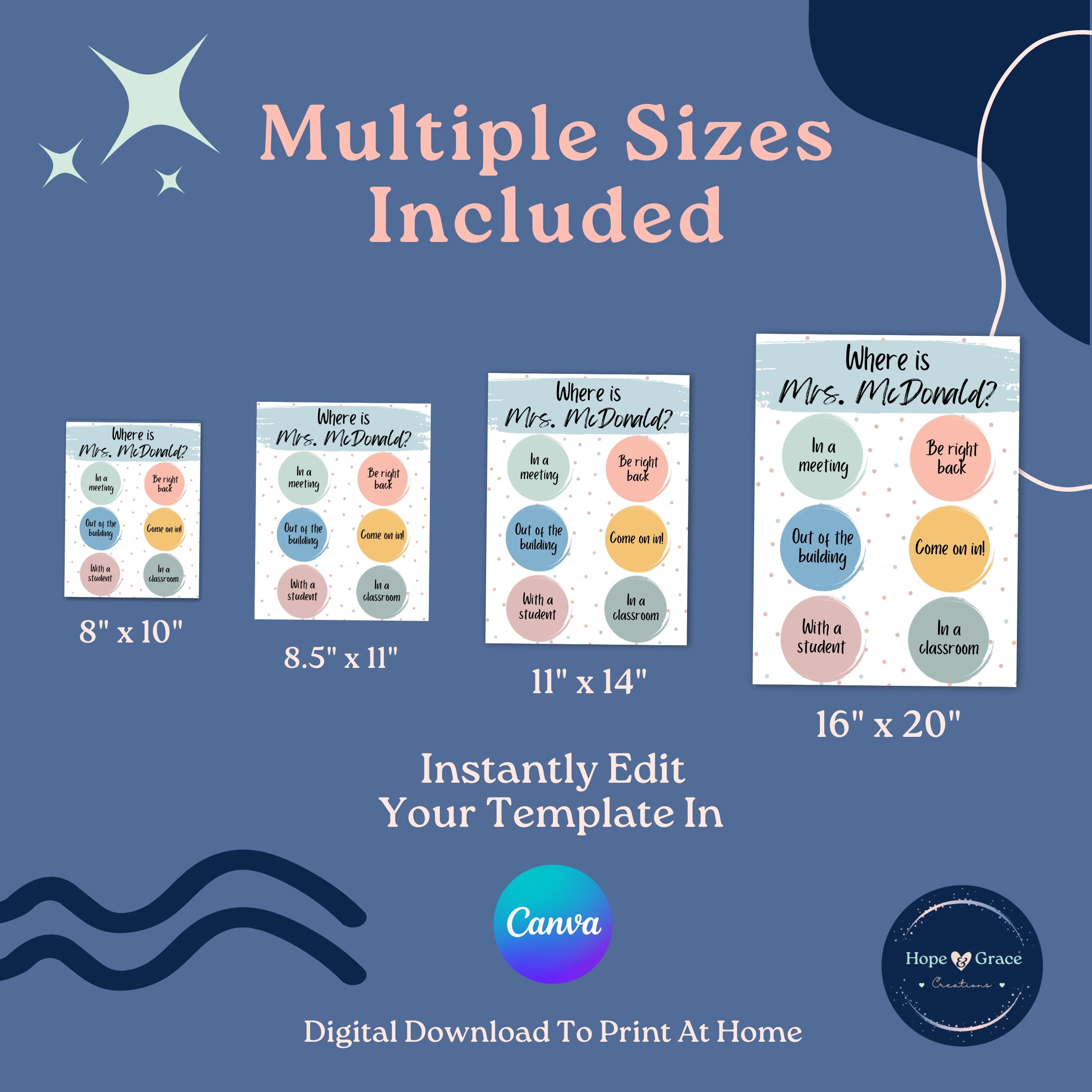 Editable School Counselor Sign, Personalized Teacher Door Sign, Where ...