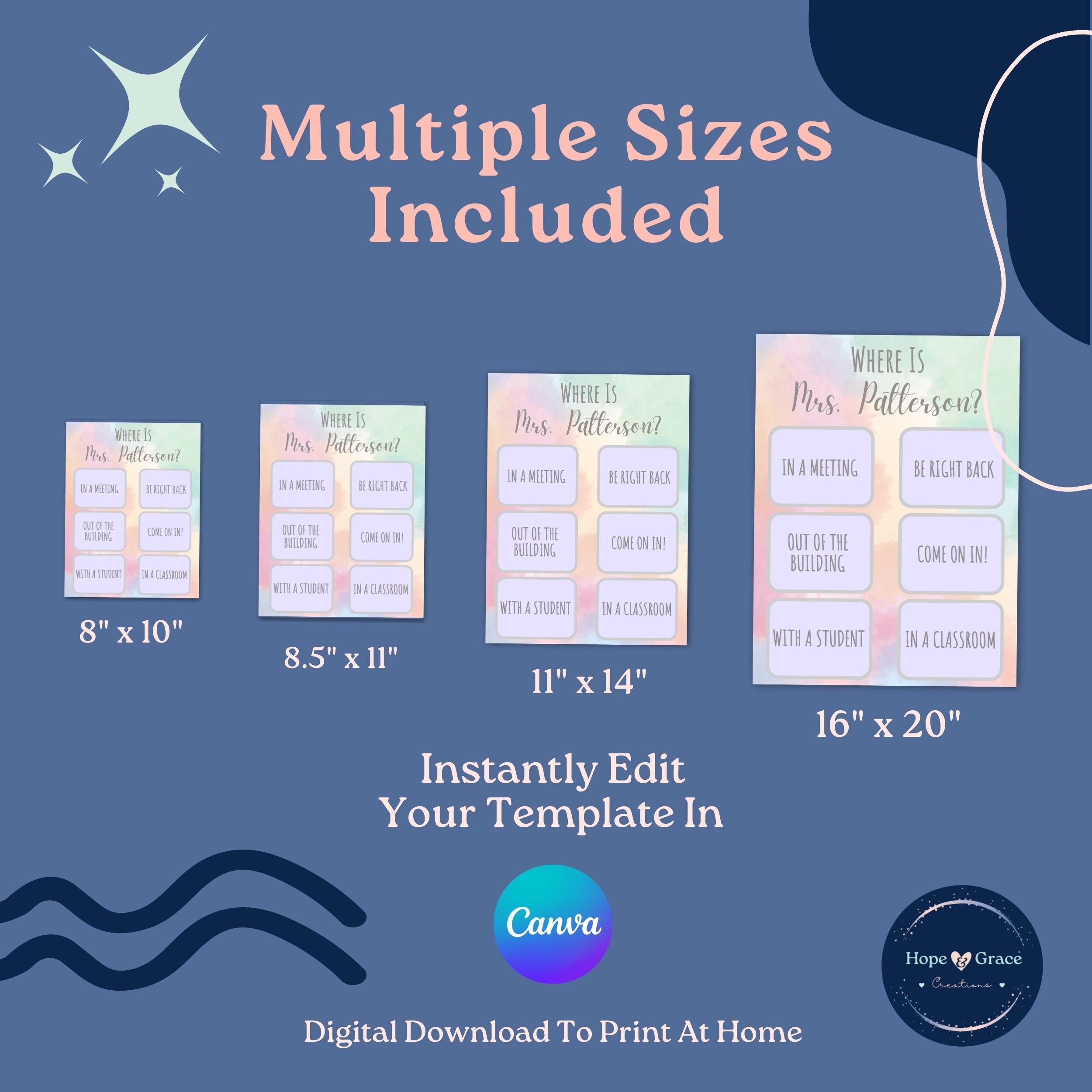 Editable School Counselor Sign, Personalized Teacher Door Sign, Where ...