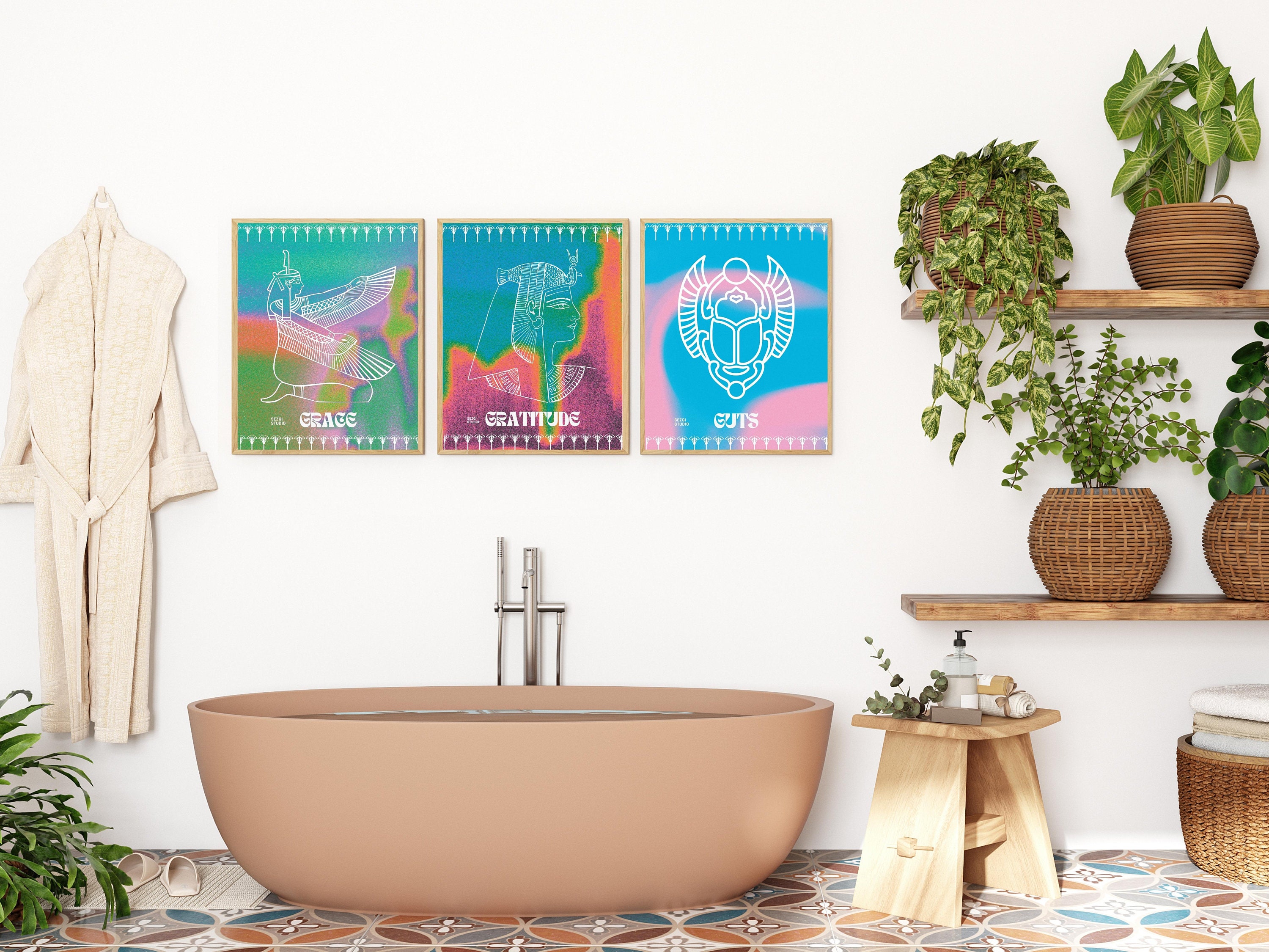 Ancient Egypt Wall Art Set Isis Poster Cleopatra Poster - Etsy