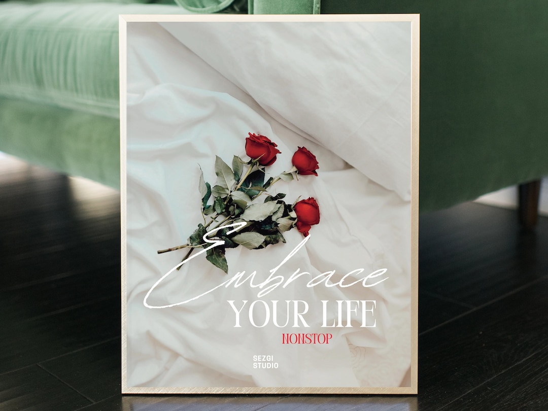 Nonstop Love Wall Art Print, Digital Download, Red Rose Print, Flower ...
