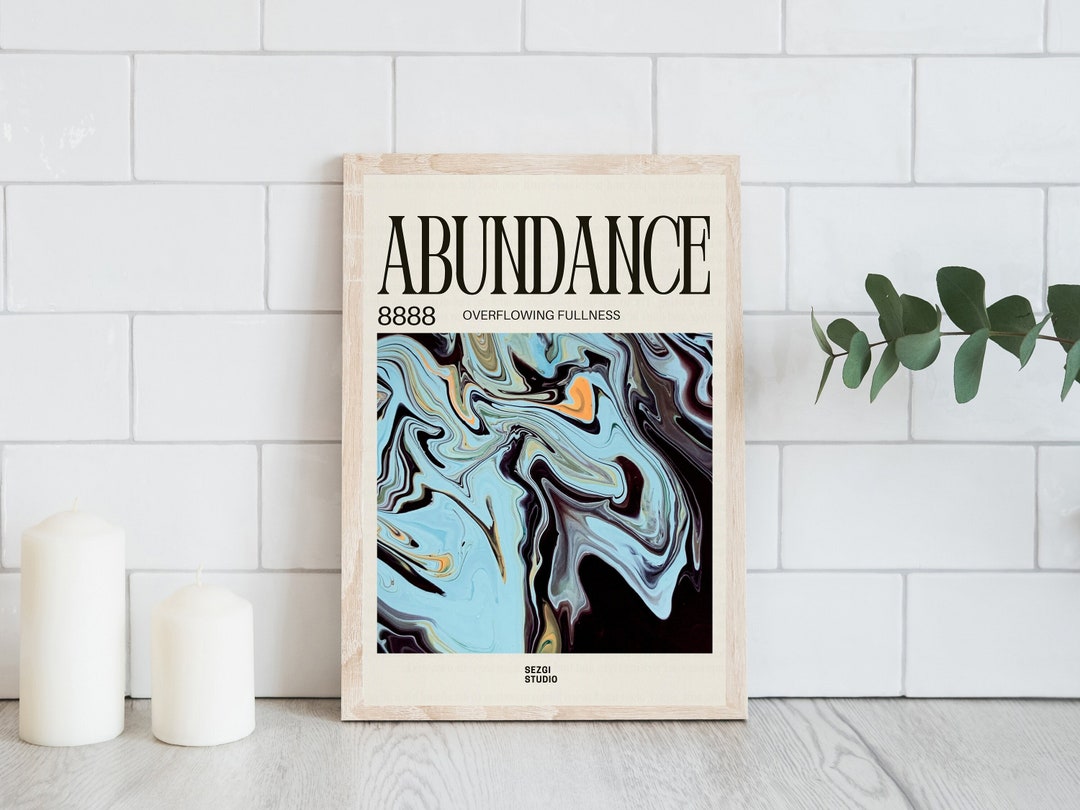 ABUNDANCE Wall Art Print, Digital Download, Abstract Poster, Typography ...