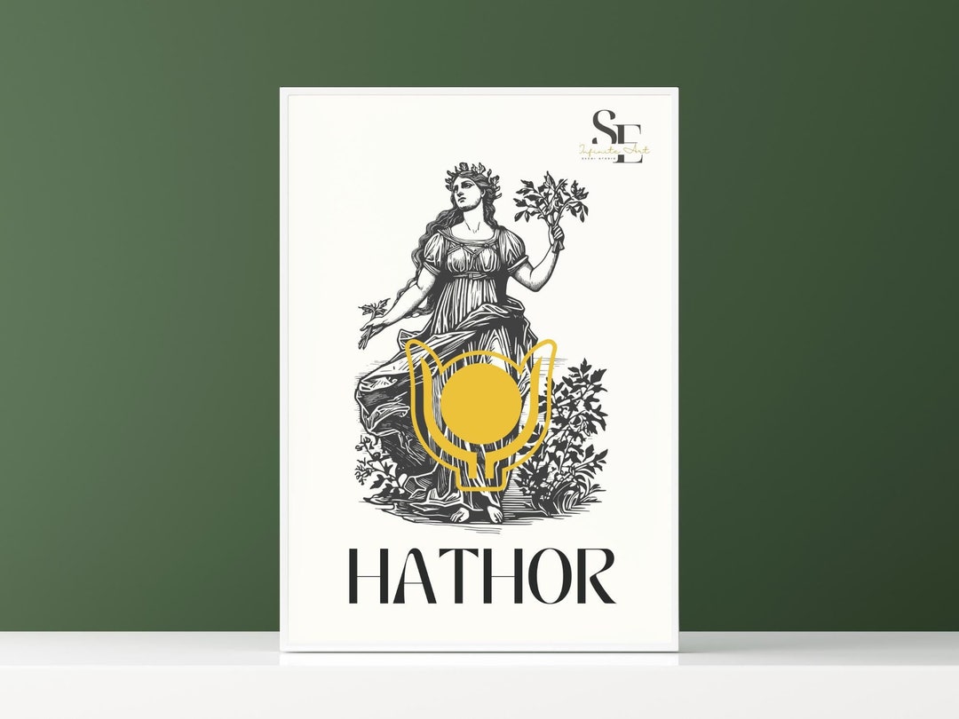 Hathor Goddess Art Print, Minimalist Poster (digital Download) - Etsy