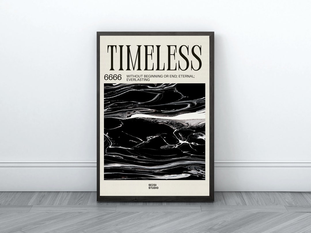 TIMELESS Wall Art Print, Digital Download, Abstract Poster, Typography ...