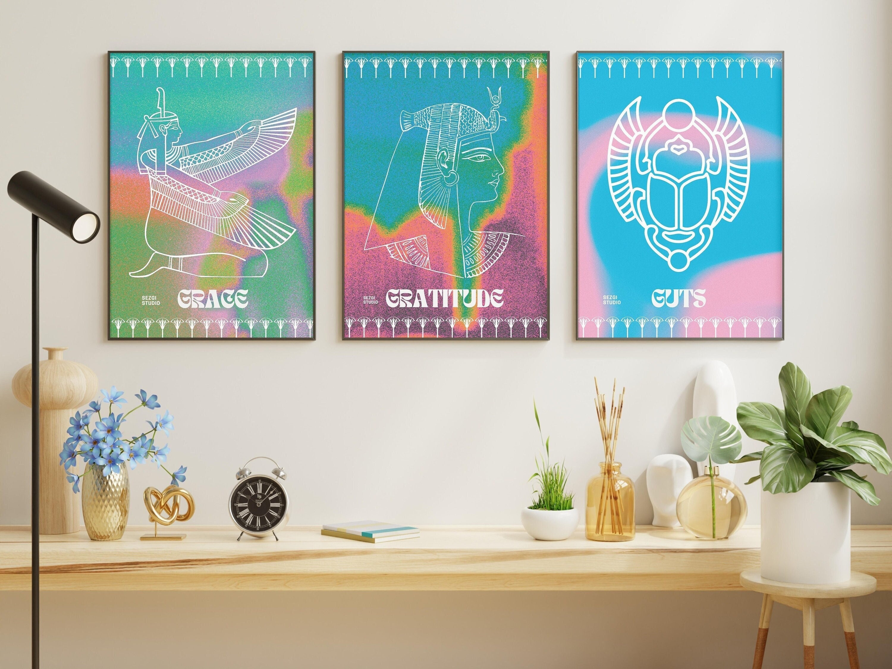 Ancient Egypt Wall Art Set Isis Poster Cleopatra Poster - Etsy