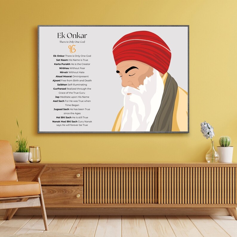 Guru Nanak Sahib Ek Onkar Sikh Sikh Art Punjabi Art Illustration ...