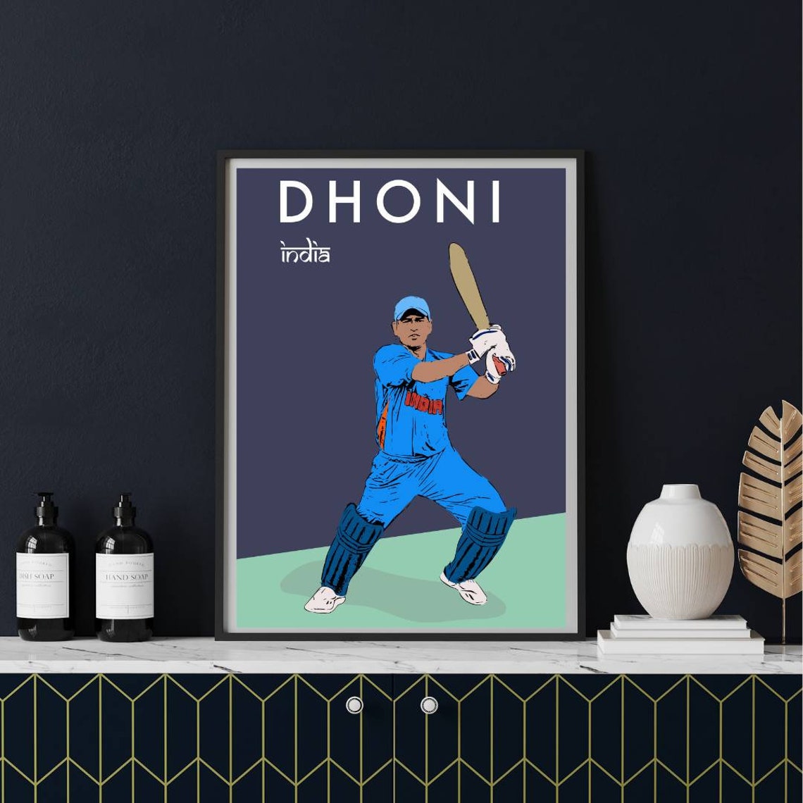 Mahendra Singh Dhoni Poster, Cricket Legend Artwork, Limited Edition ...