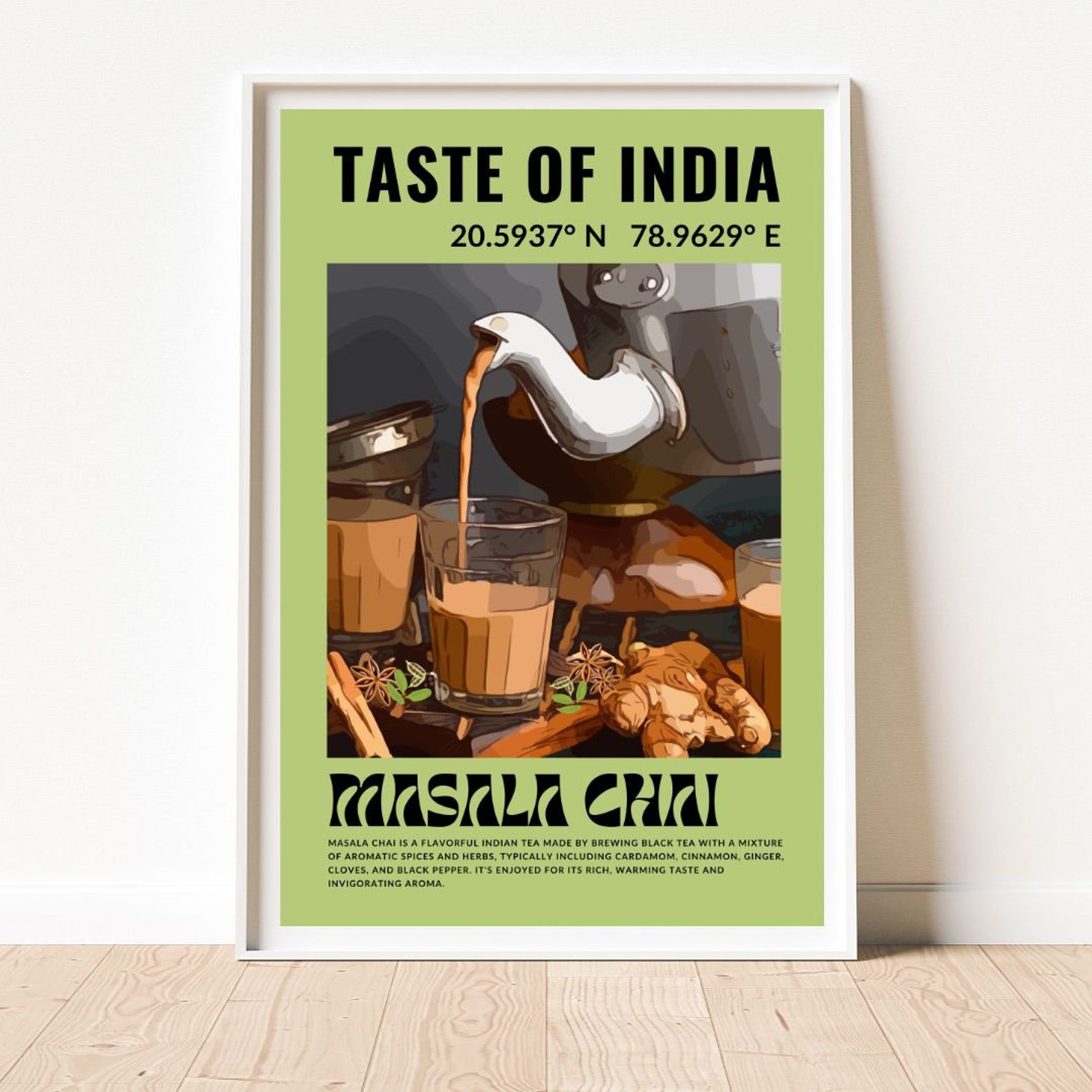Masala Chai | India Poster | Desi Art | Kitchen Décor | Food Art ...
