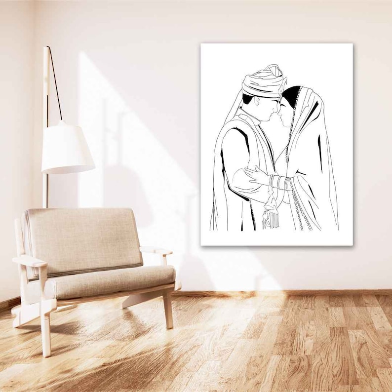 Indian Wedding Line Art I Line Wall Print I Wall Print Indian ...