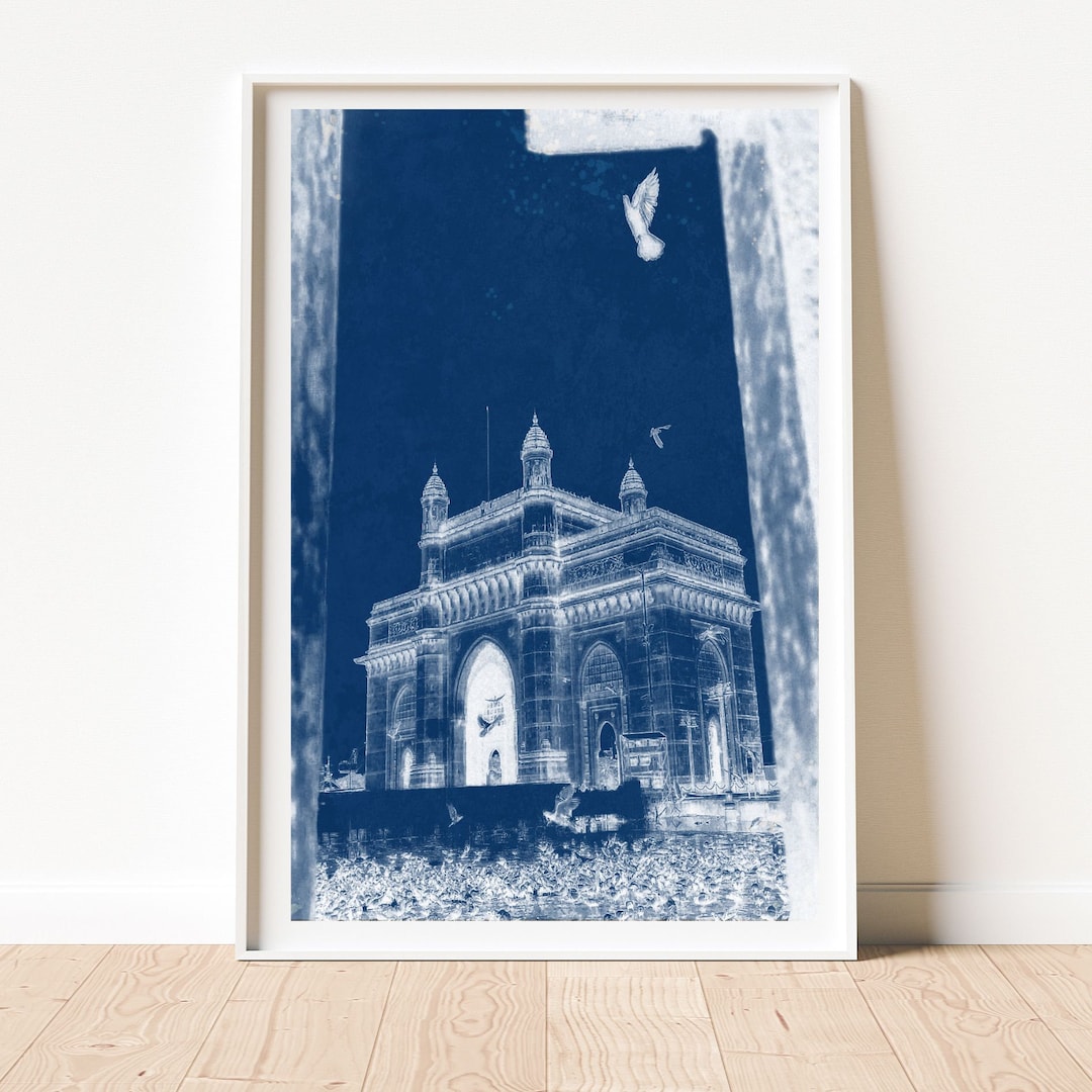 Indigo, Blue, Minimalist, Indian,cyanotype, Print, Blueprint Decor Cyan ...