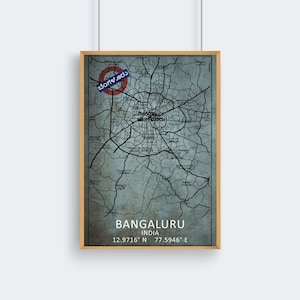 Bengaluru Map Print | Bengaluru Map | India Map Art | Bengaluru City ...
