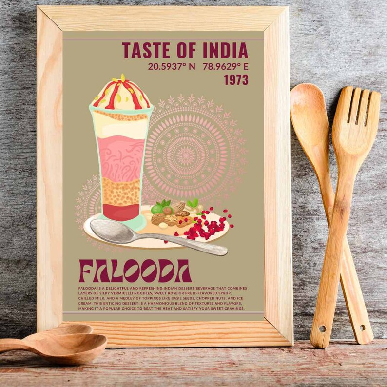 Falooda Art | India Poster | Desi Art | Kitchen Décor | Food Art | Mid ...