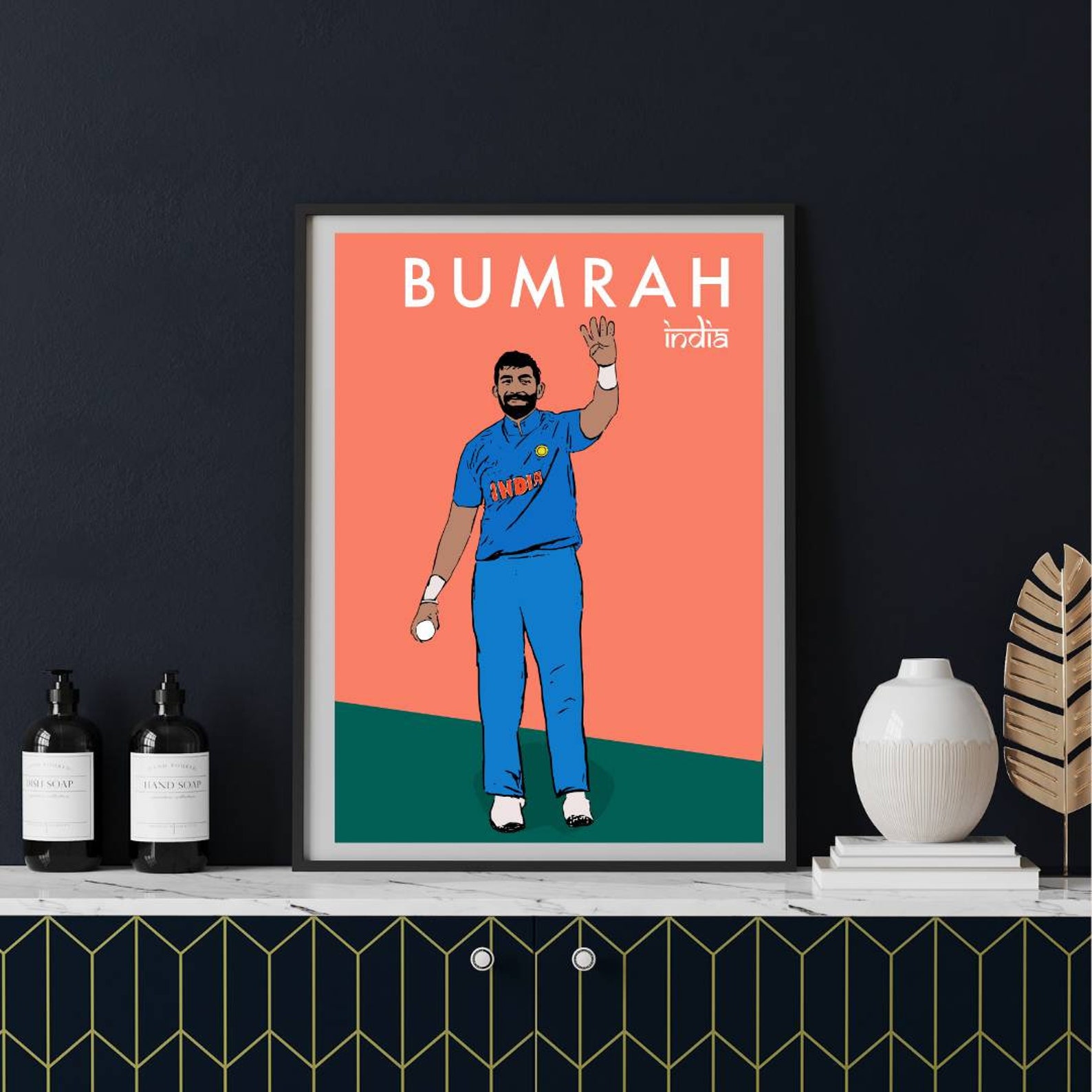 Jasprit Bumrah Poster, Cricket Superstar Art, Digital Art, Art, Cricket ...