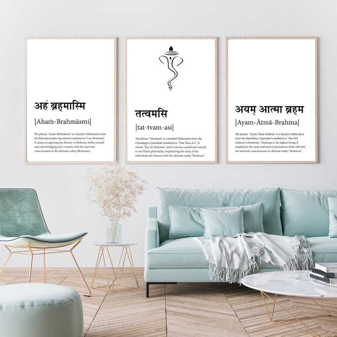 Spiritual | (set of 3)| "aham Brahmasmi" | Sanskrit | Digital Prints ...