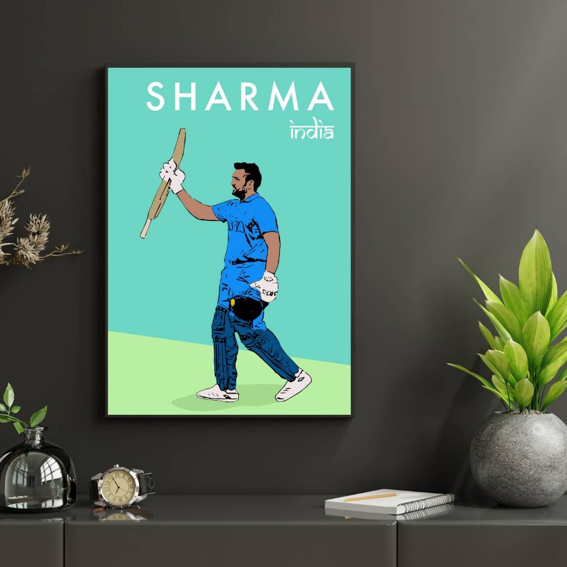 Rohit Sharma Poster, Cricket Legend Artwork, Mumbai Indians, Sports ...