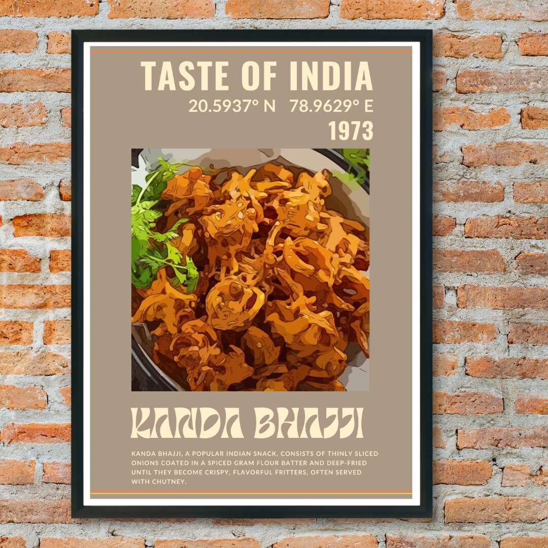 Kanda Bhajji | India Poster | Desi Art | Kitchen Décor| Food Art | Eat ...