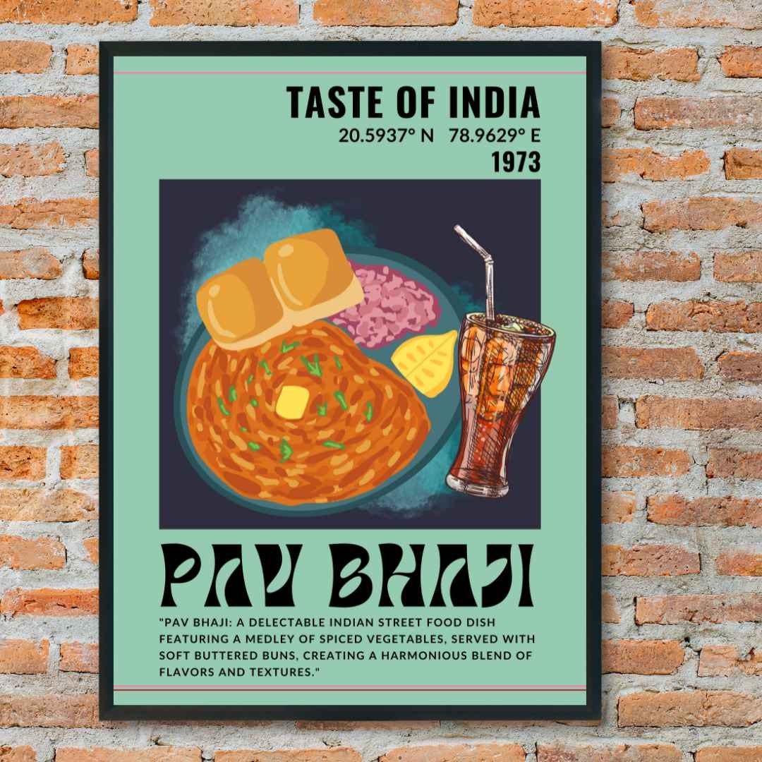 Pav Bhaji Art | India Poster | Desi Art | Kitchen Décor | Food Art ...