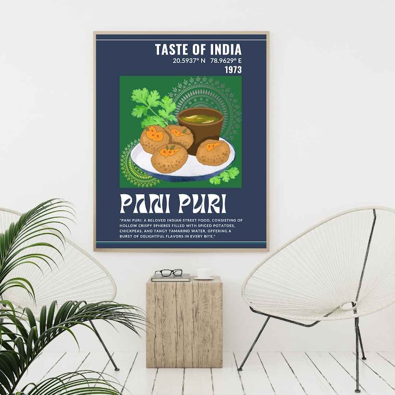 Pani Puri Art | India Poster | Desi Art | Kitchen Décor | Food Art ...