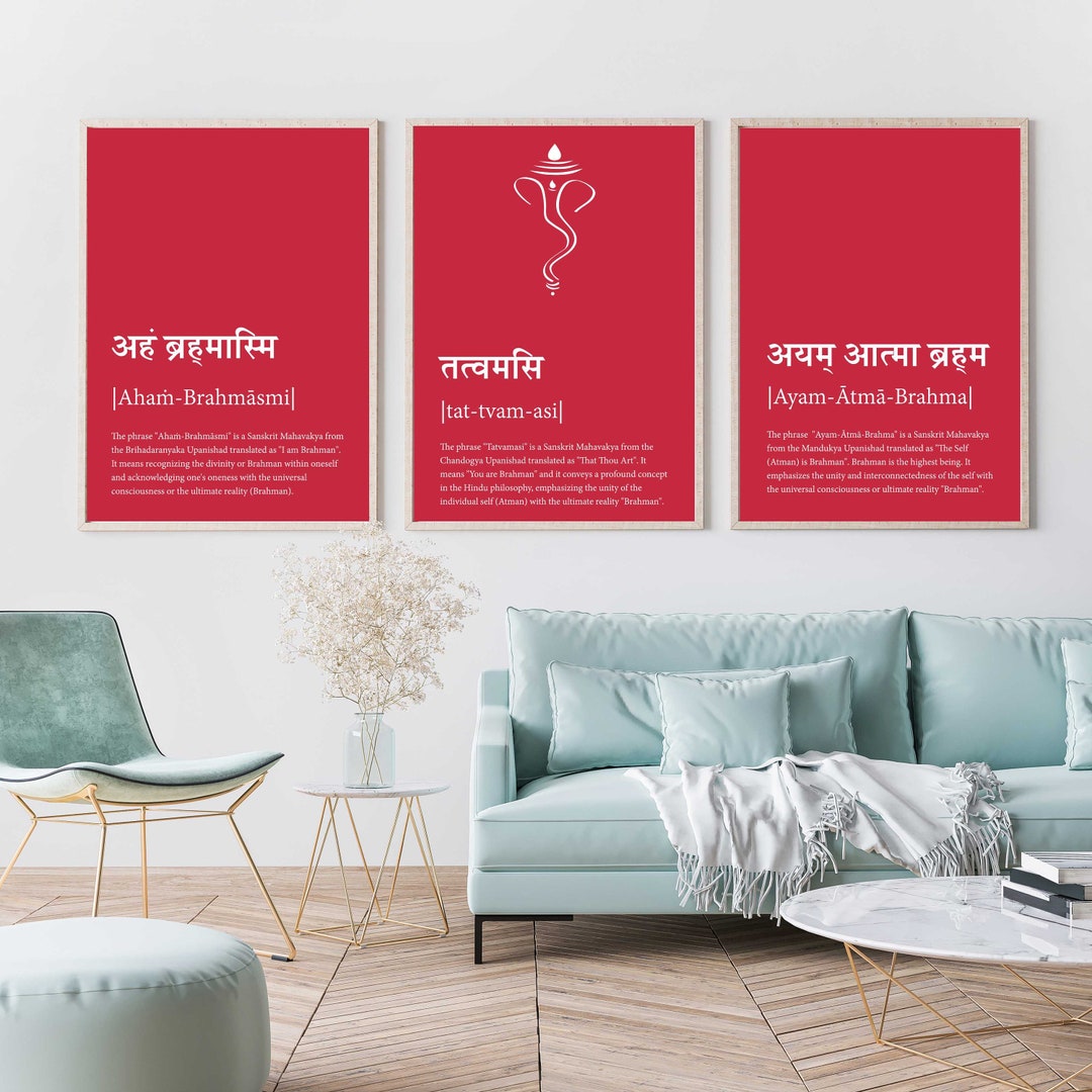 Spiritual | (set of 3)| Tatvamasi | Sanskrit | Digital Prints | Gift ...