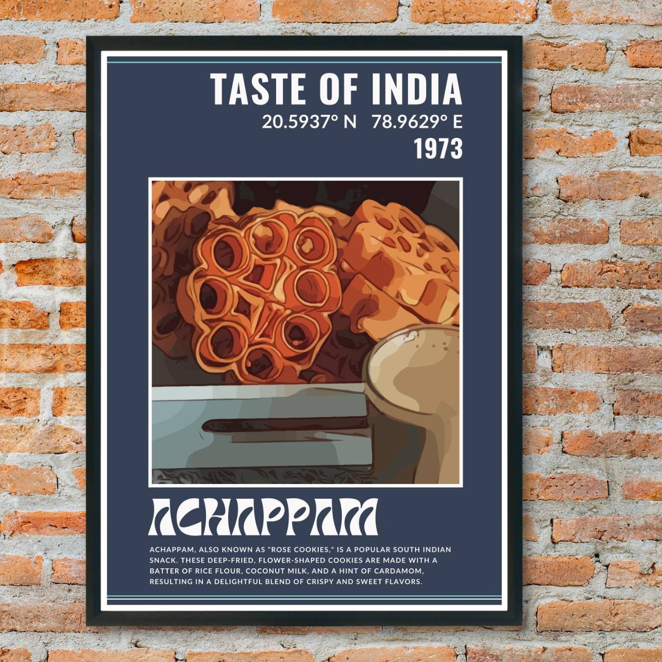 Achappam | India Poster | Desi Art | Kitchen Décor| Food Art | Eat Sign ...