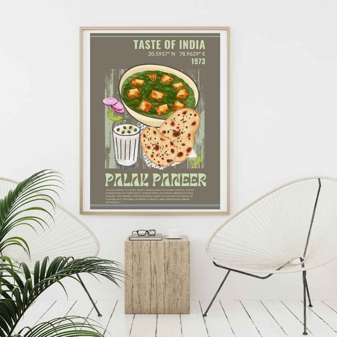 Palak Paneer | India Poster | Desi Art | Kitchen Décor | Food Art | Mid ...