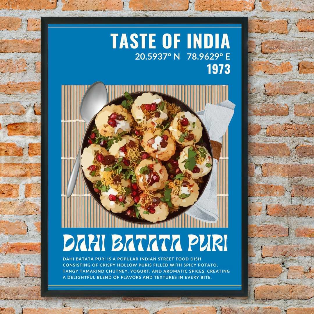 Dahi Batata Puri | India Poster | Desi Art | Kitchen Décor| Food Art ...