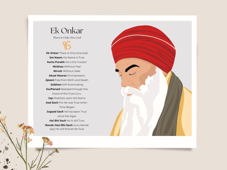 Guru Nanak Sahib Ek Onkar Sikh Sikh Art Punjabi Art Illustration ...