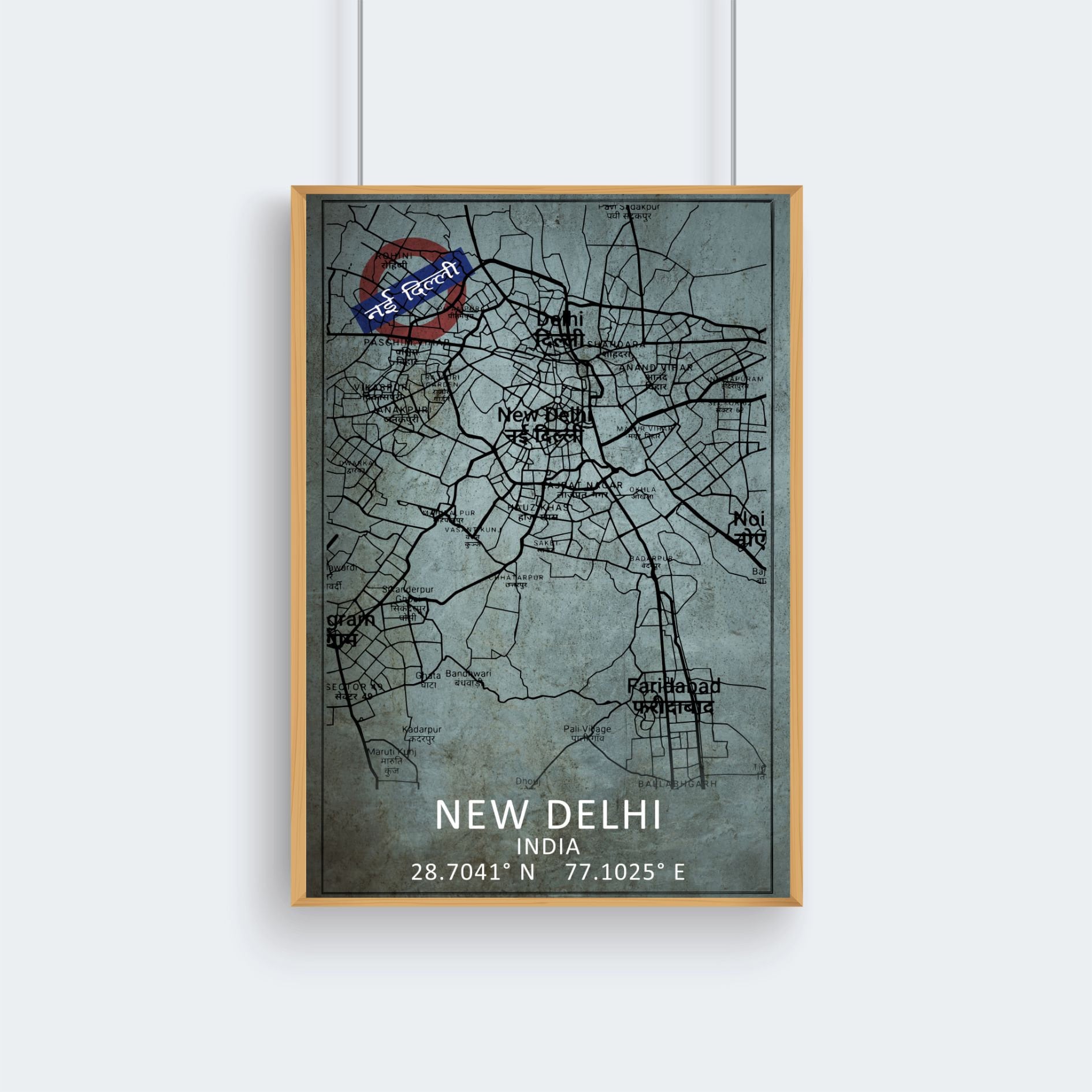 Delhi Map Print Delhi Map India Map Art Delhi City Road - Etsy